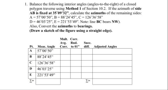 Solved Balance the following interior angles | Chegg.com