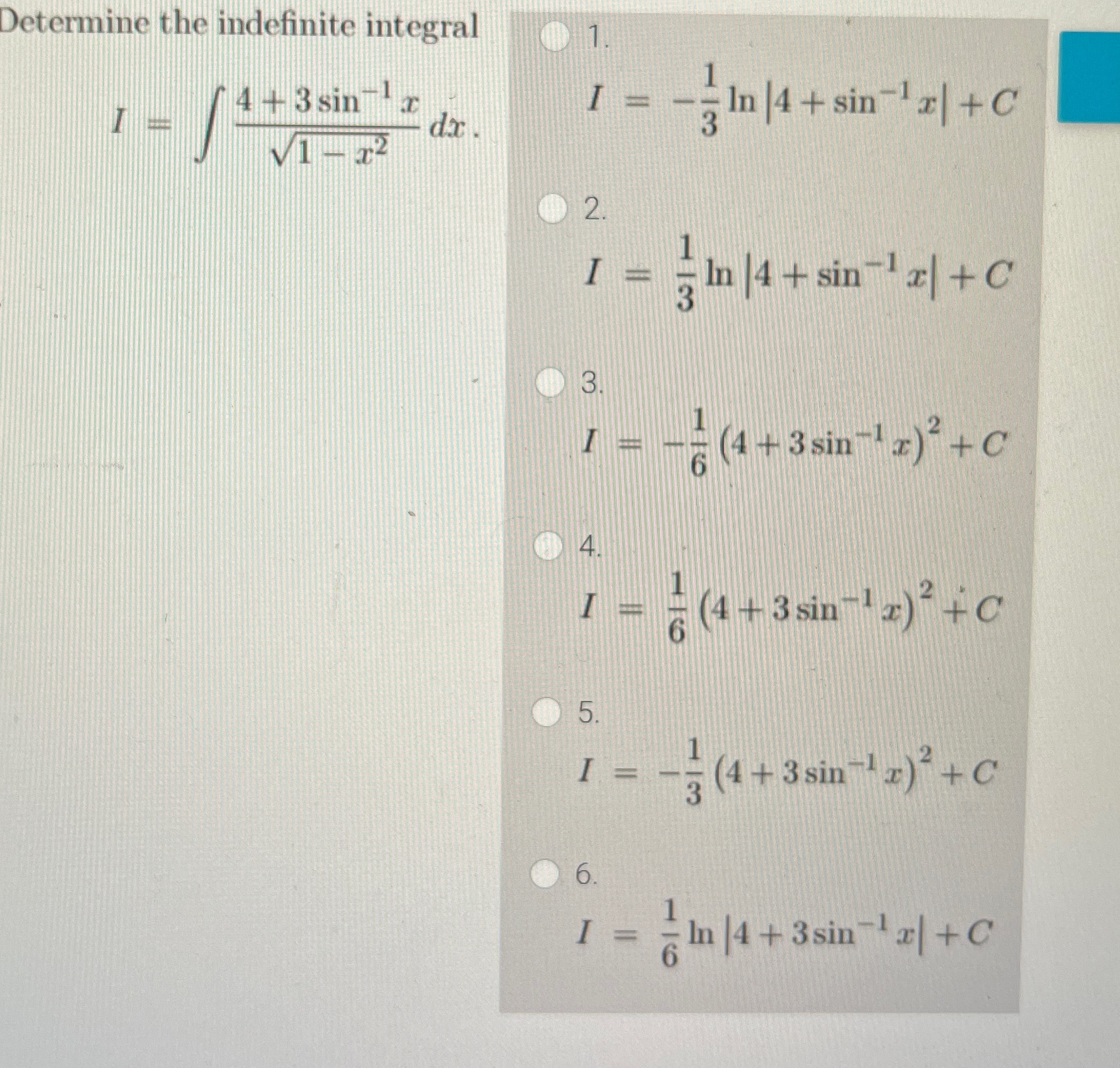 Solved Determine the indefinite | Chegg.com