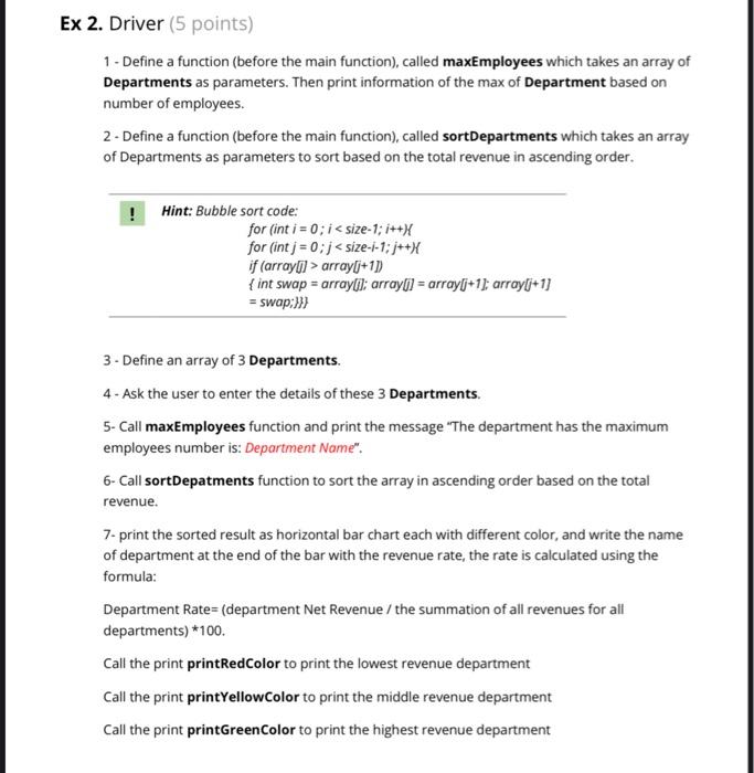 Solved 2. Driver (5 points) 1 - Define a function (before | Chegg.com