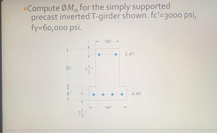 Solved - Compute ∅Mn for the simply supported precast | Chegg.com