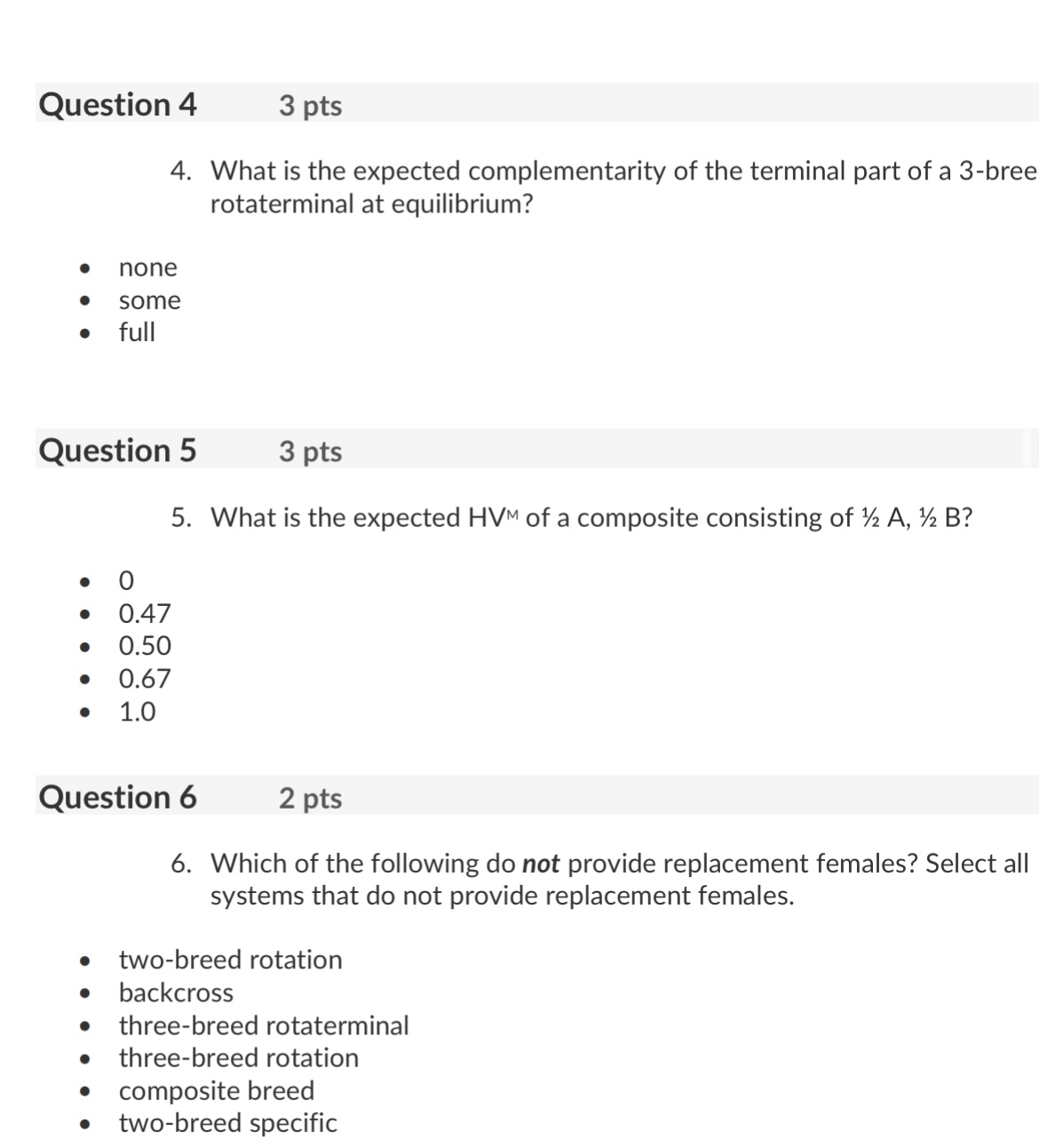 Solved Question 43 ﻿pts4. ﻿What is the expected | Chegg.com