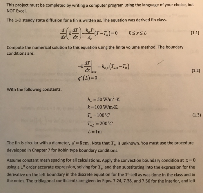 Solved This project must be completed by writing a computer | Chegg.com