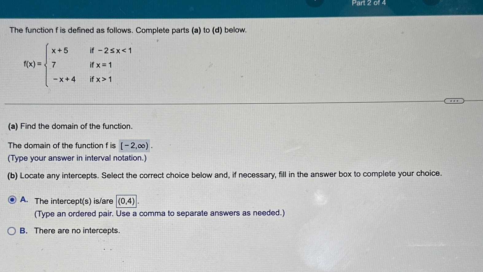 Solved Part 2 ﻿of 4The function f ﻿is defined as follows. | Chegg.com