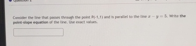 Solved Corsider the line that parses through the point | Chegg.com