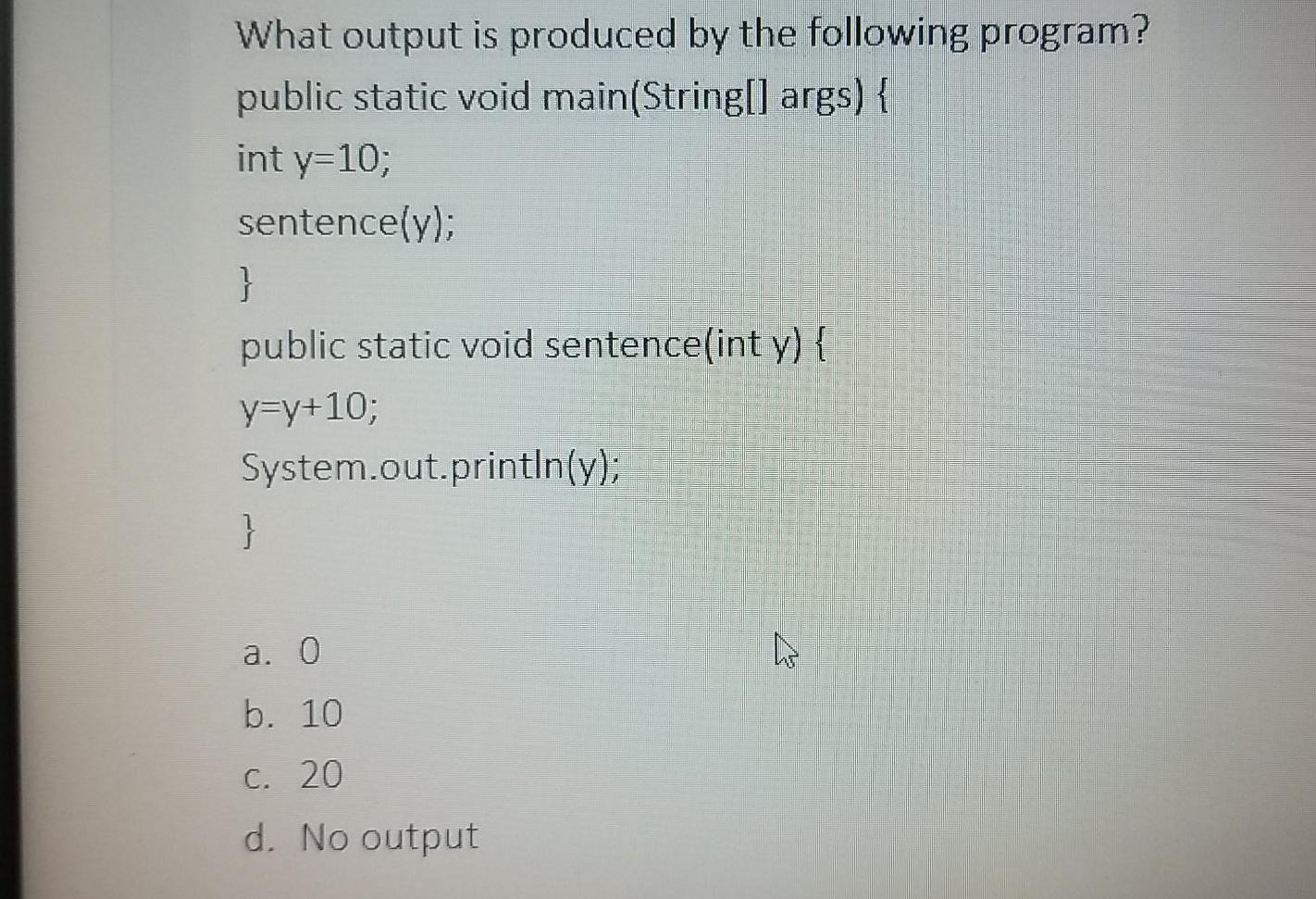Solved What output is produced by the following program? | Chegg.com