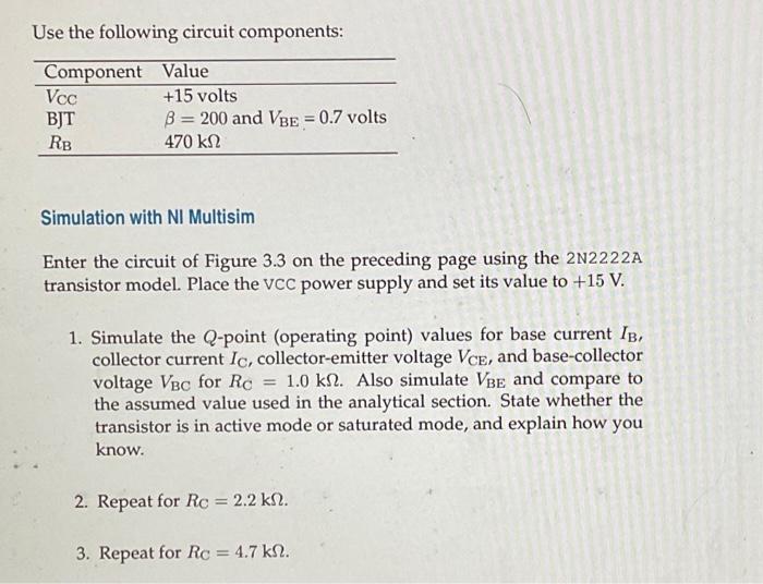 Solved Use the following circuit components: Simulation with | Chegg.com