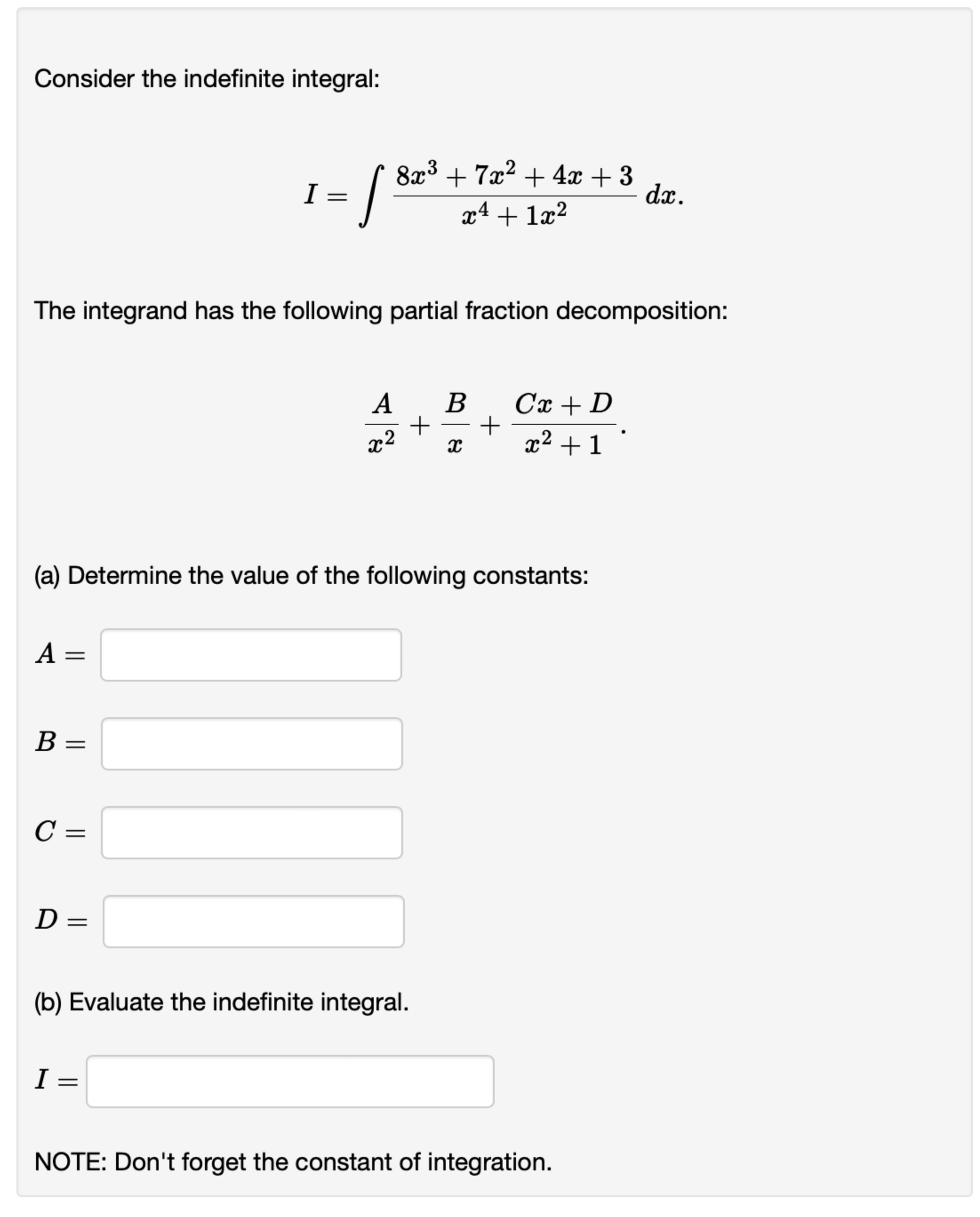 Solved Consider the indefinite | Chegg.com