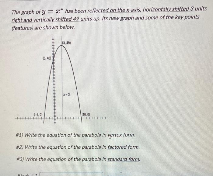 Solved The graph of y=x2 has been reflected on the x-axis, | Chegg.com