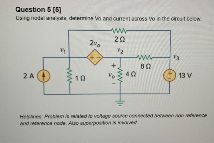 Solved Question 3: [3] Using nodal analysis, determine power | Chegg.com