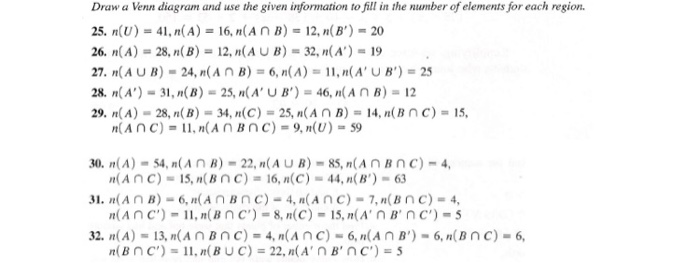 Solved Draw a Venn diagram and use the given information to | Chegg.com
