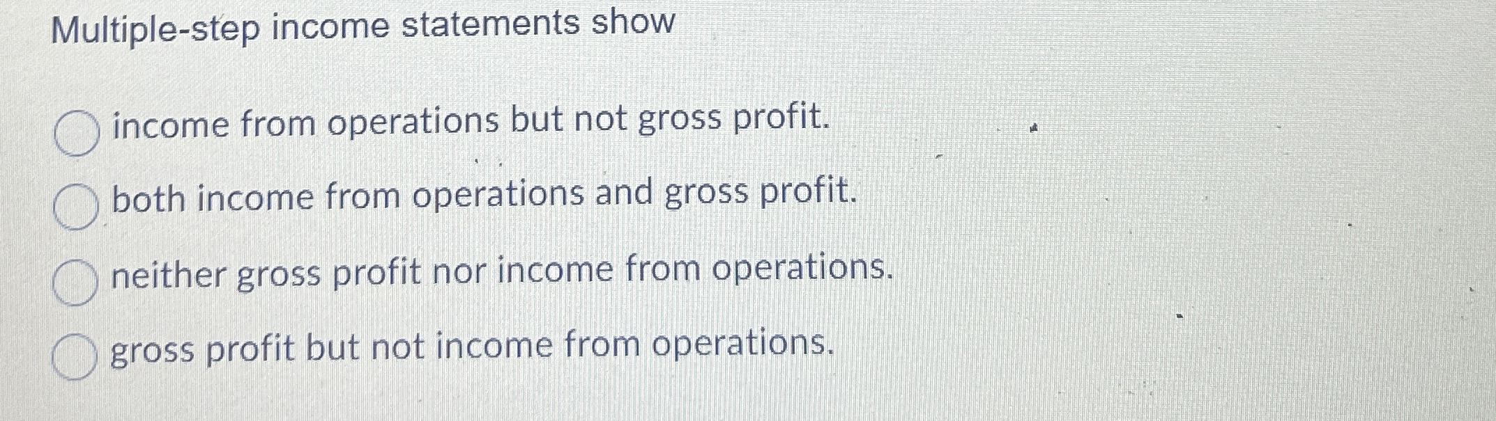 Solved Multiple-step income statements showincome from | Chegg.com