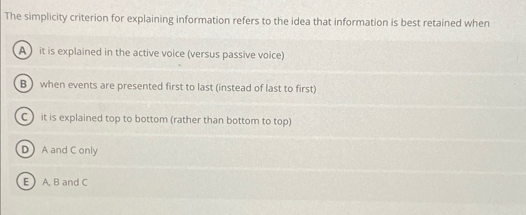 Solved The simplicity criterion for explaining information | Chegg.com