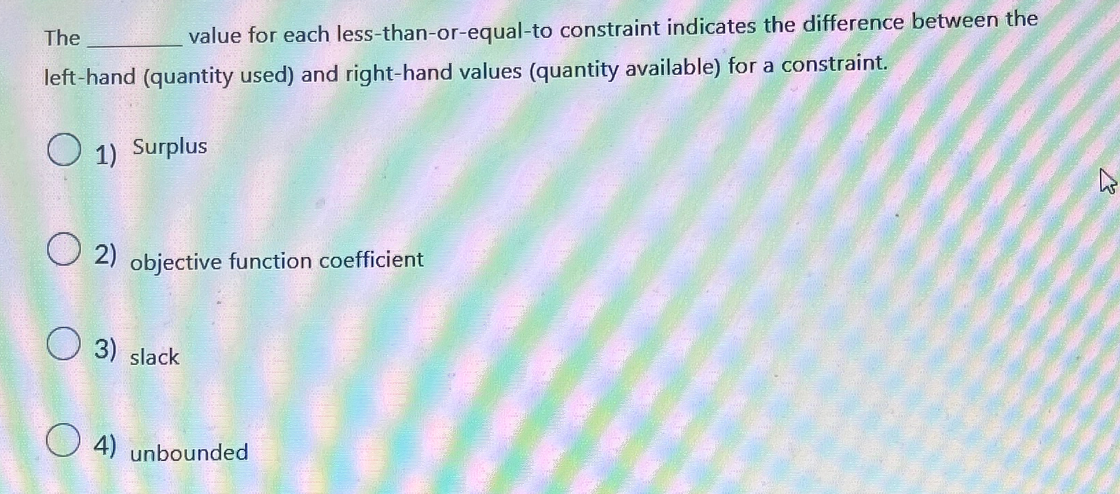 Solved The value for each less-than-or-equal-to constraint | Chegg.com