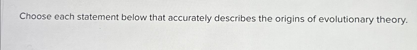 Solved Choose each statement below that accurately describes | Chegg.com