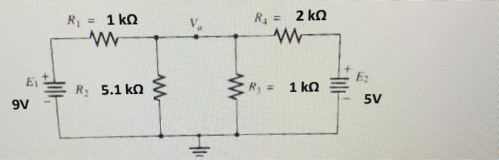 Solved B Using Measured Resistor Values Determine Va Using
