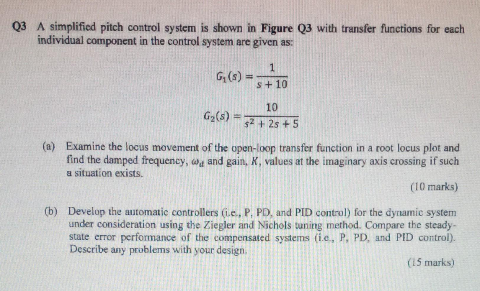 Solved 23 A simplified pitch control system is shown in | Chegg.com