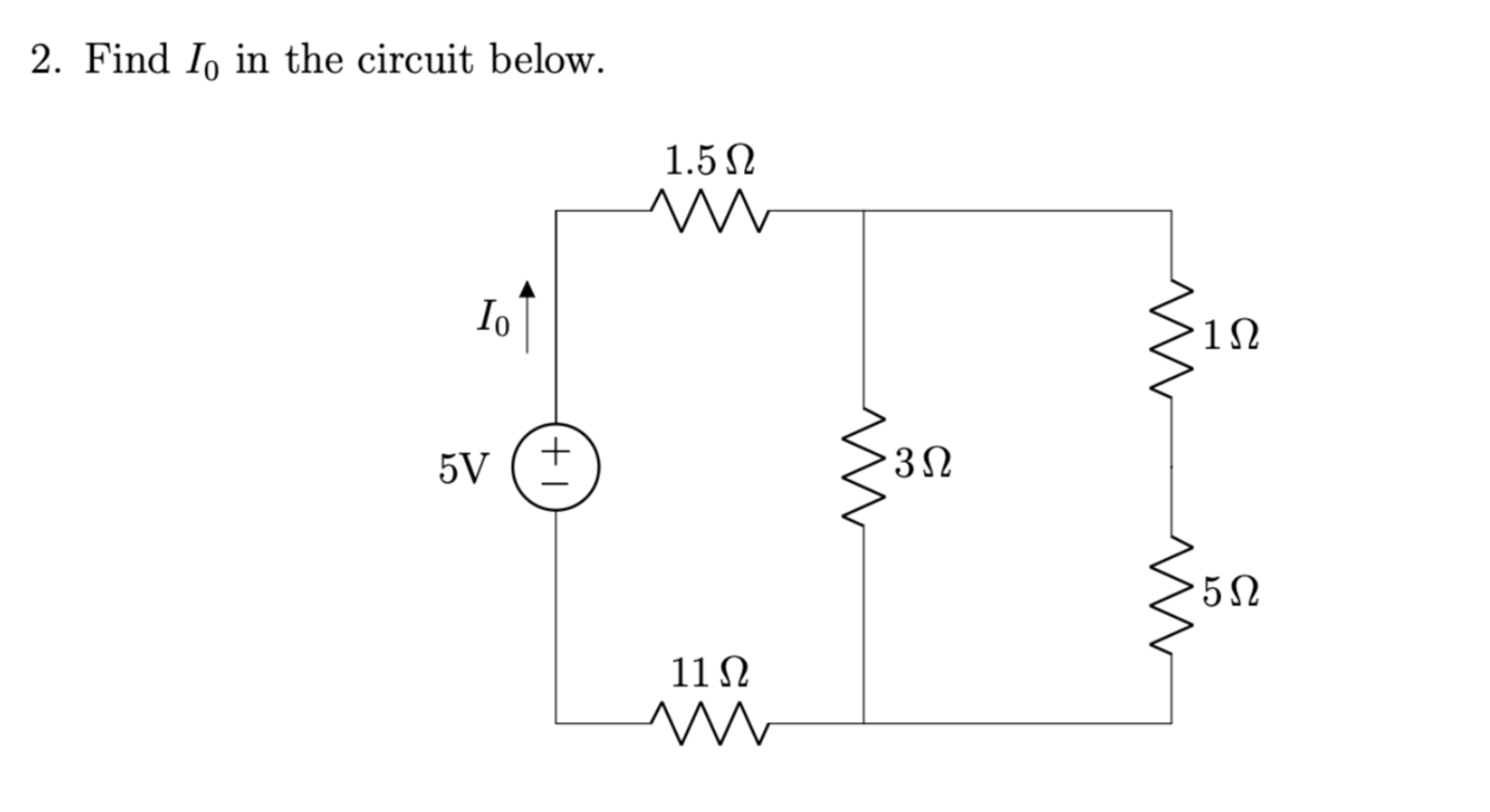 Solved Find I0 ﻿in the circuit below Find I0 ﻿in the circuit | Chegg.com