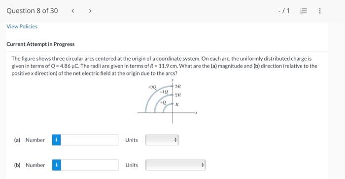 Solved The figure shows three circular arcs centered at the | Chegg.com