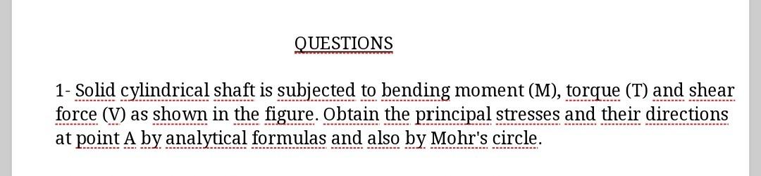 Solved QUESTIONS 1- Solid cylindrical shaft is subjected to | Chegg.com