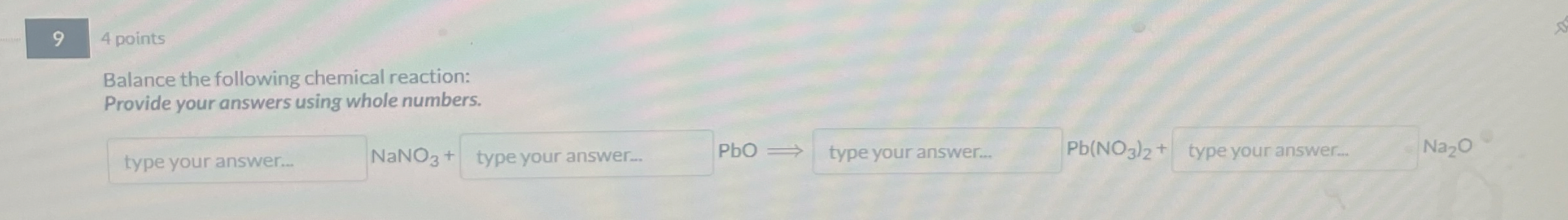 Solved 94 ﻿pointsBalance the following chemical | Chegg.com