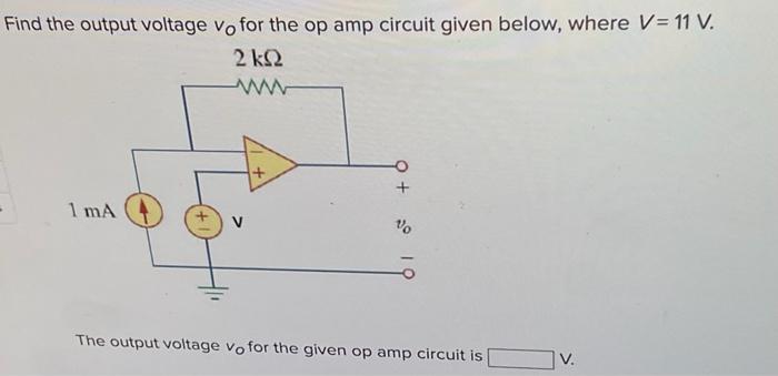 Solved Calculate the output voltage of the op amp circuit | Chegg.com