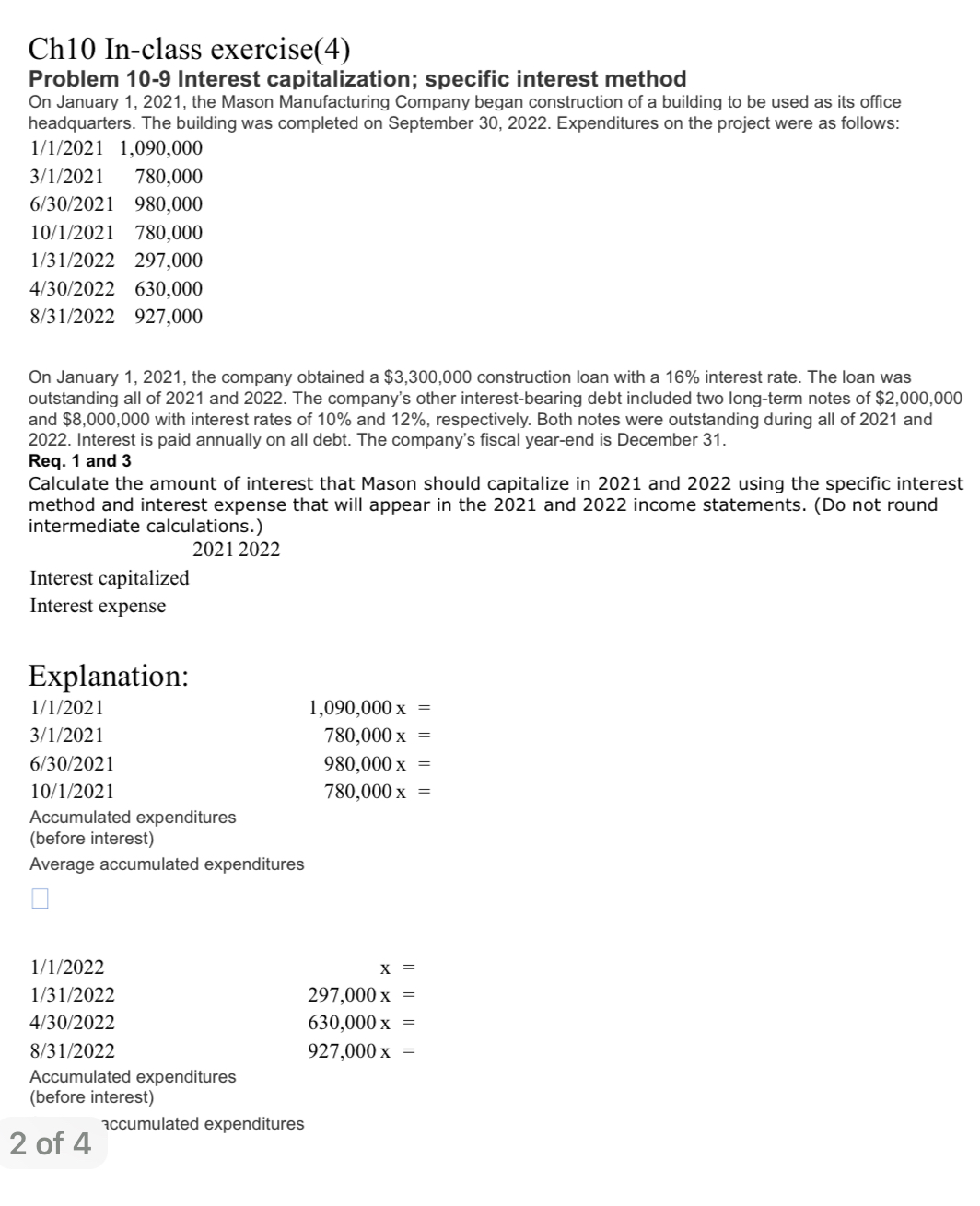 Solved Ch10 In-class exercise(4)Problem 10-9 ﻿Interest | Chegg.com