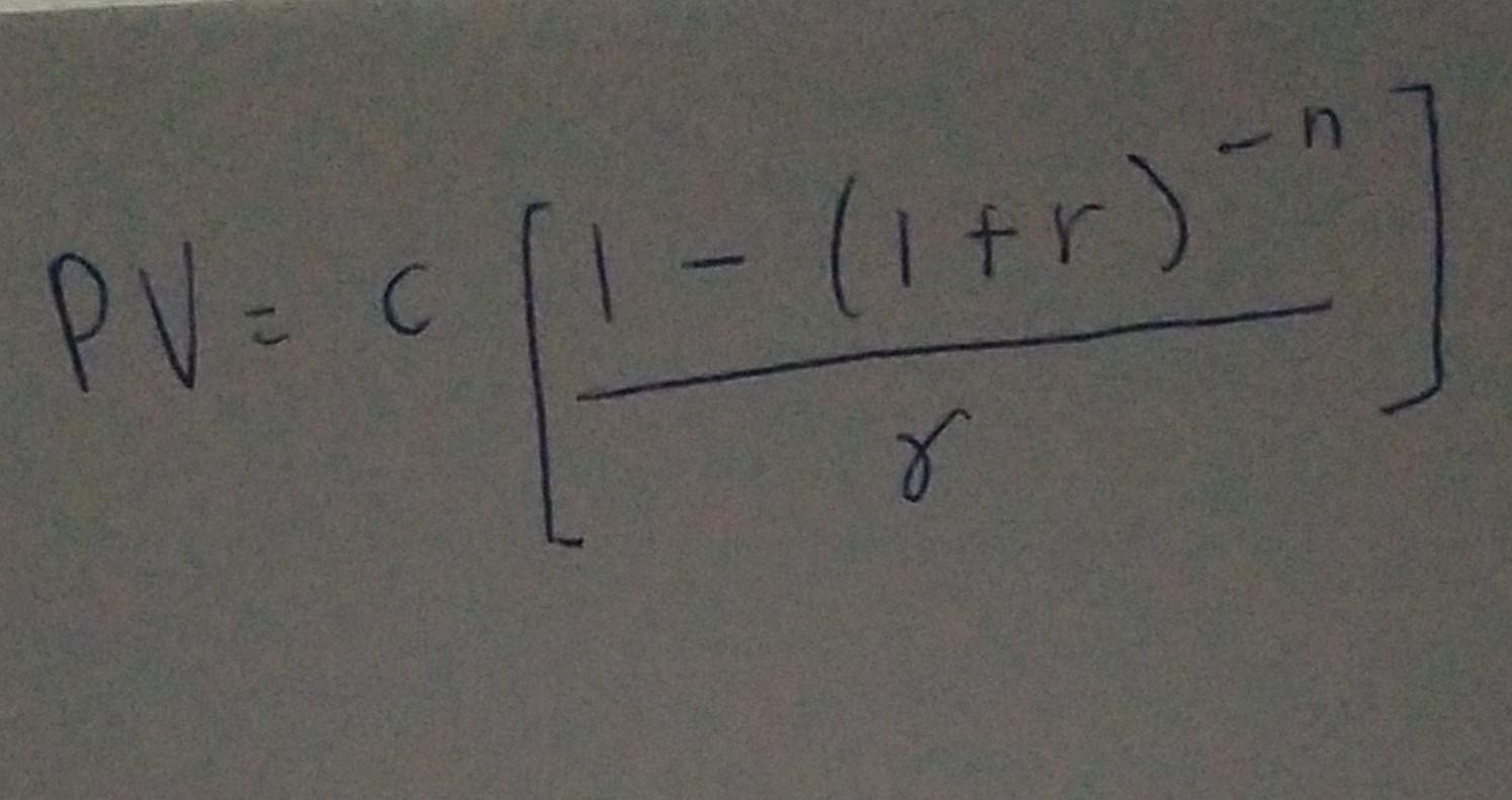 Solved PV = C - (1+r) r n "] | Chegg.com