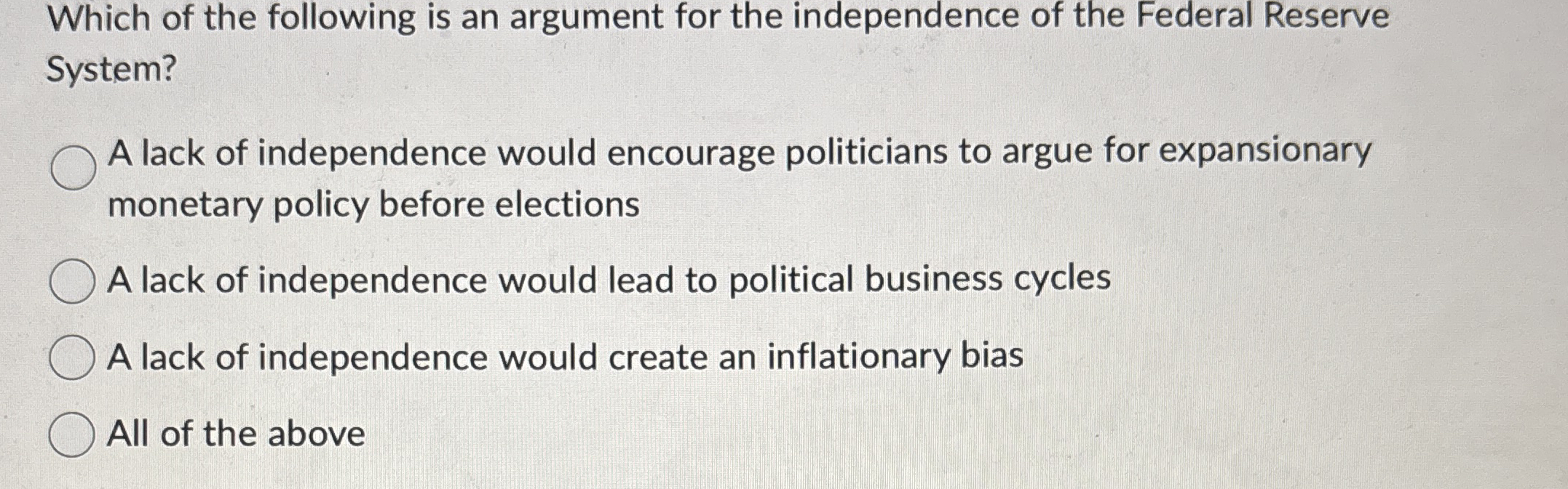 Solved Which of the following is an argument for the | Chegg.com