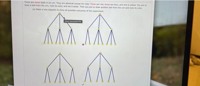 Solved There are seven balls in anum. They are identical | Chegg.com
