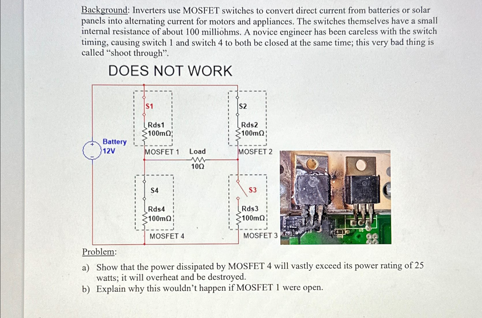 Solved Background: Inverters use MOSFET switches to convert | Chegg.com