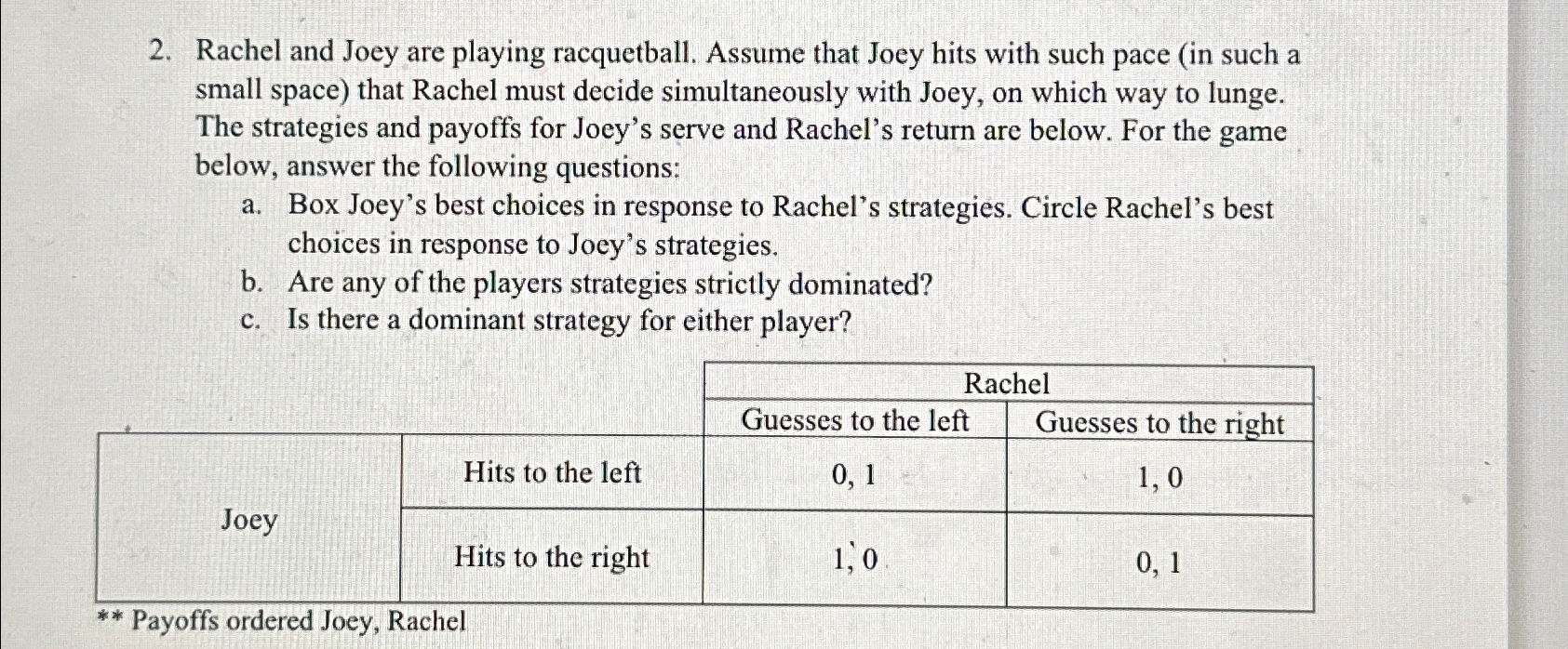 Solved Rachel and Joey are playing racquetball. Assume that | Chegg.com