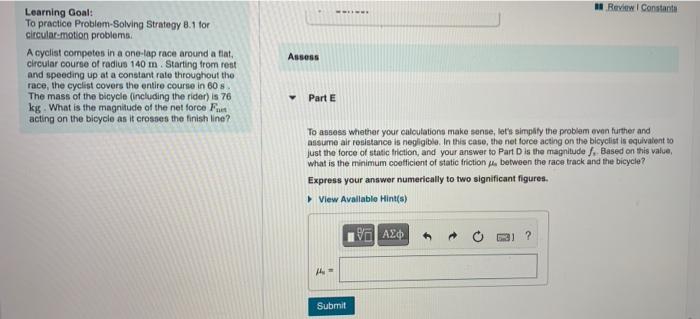 Solved Review Constants Part D Learning Goal: To practice | Chegg.com