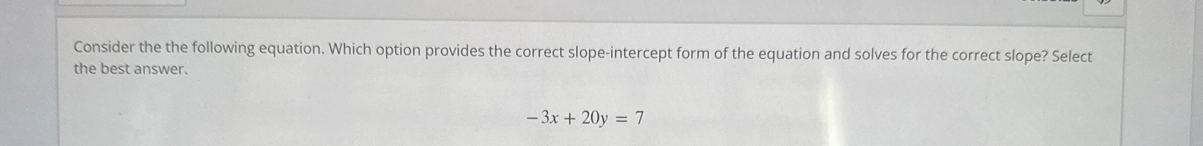 Solved Consider the the following equation. Which option | Chegg.com