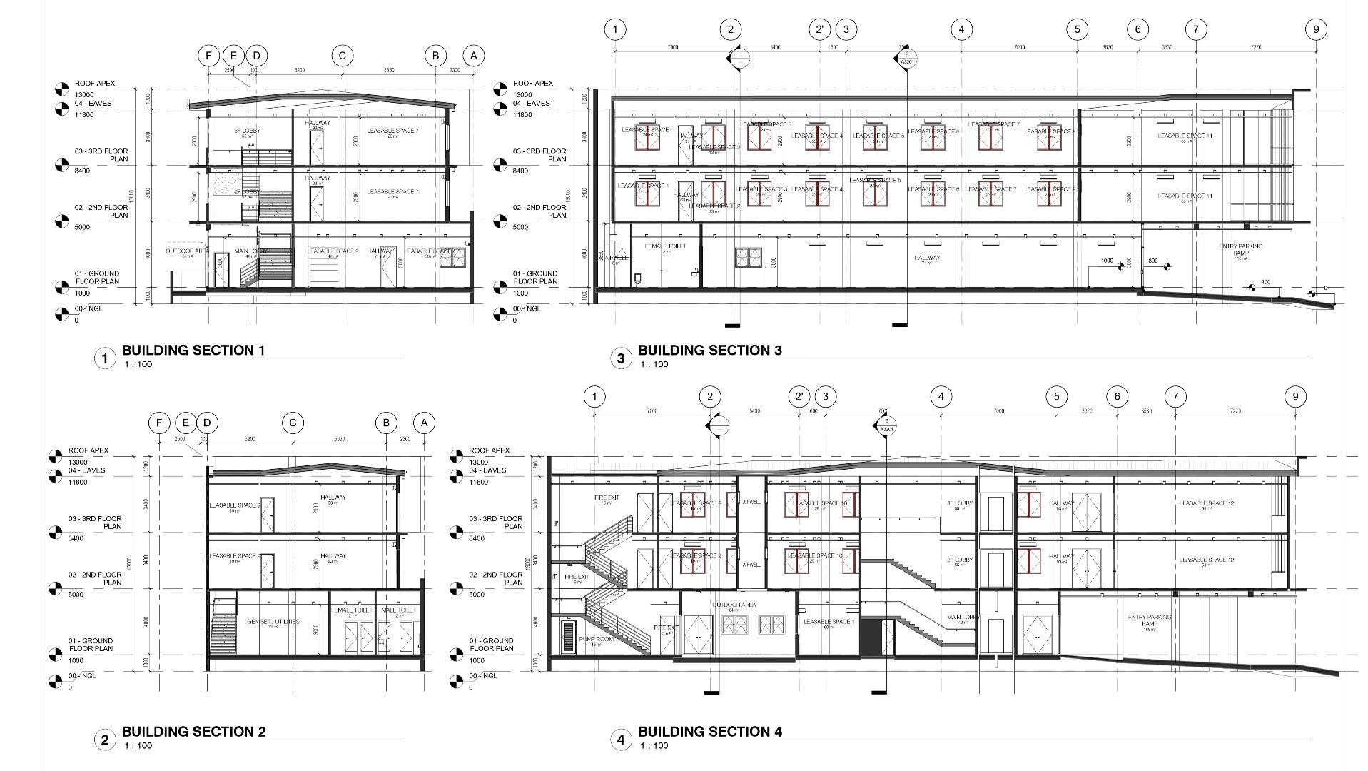 Solved A FIRE EXIT STAIR SECTION 问进 (1) FACADE | Chegg.com
