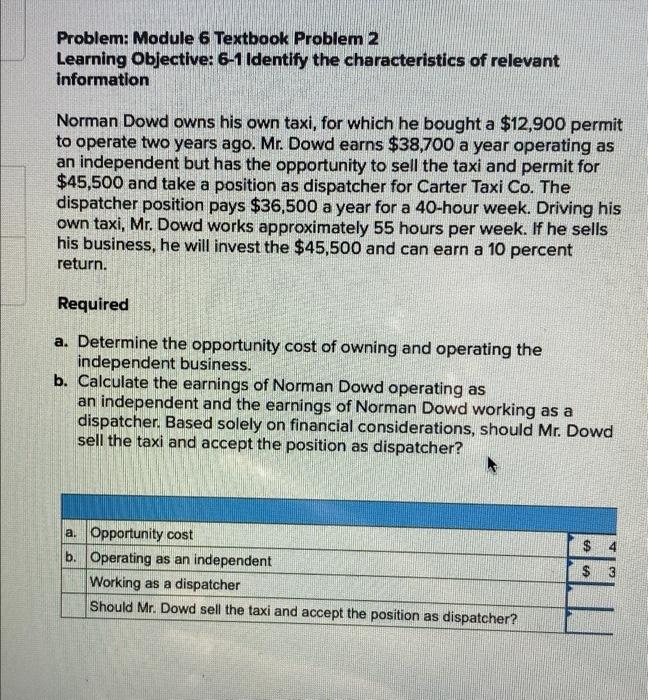 Solved Problem: Module 6 Textbook Problem 2 Learning | Chegg.com