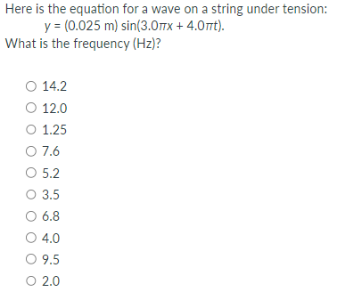 Solved Here is ﻿the equation for a wave on ﻿a string under | Chegg.com