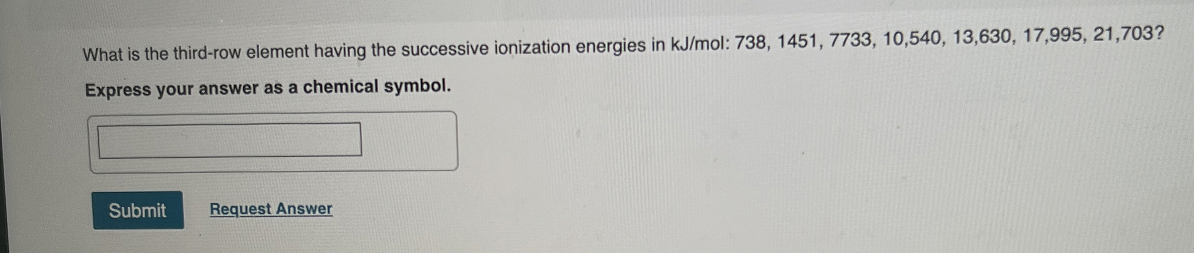 Solved What is the third-row element having the successive | Chegg.com