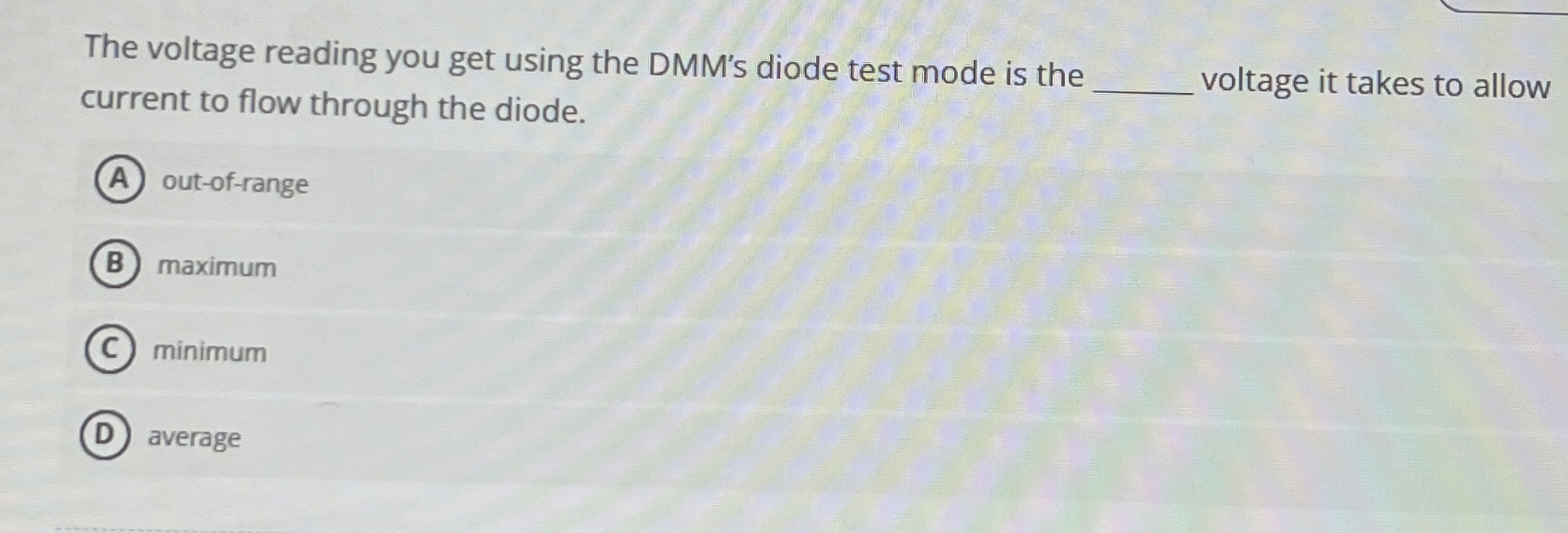The voltage reading you get using the DMM's diode | Chegg.com