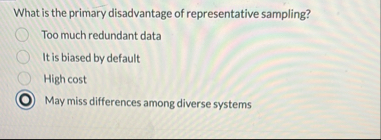 Solved What is the primary disadvantage of representative | Chegg.com