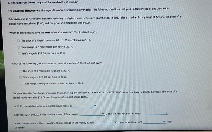 Solved The classical dichotomy is the separation of real and | Chegg.com