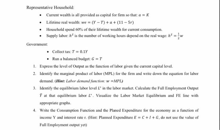 Solved Representative Production Firm • Production function | Chegg.com