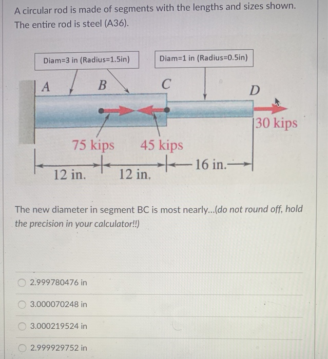 Solved A circular rod is made of segments with the lengths | Chegg.com