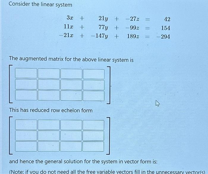 Solved Consider the linear system | Chegg.com