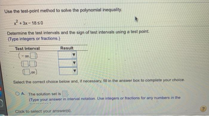 Solved Use the test-point method to solve the polynomial | Chegg.com