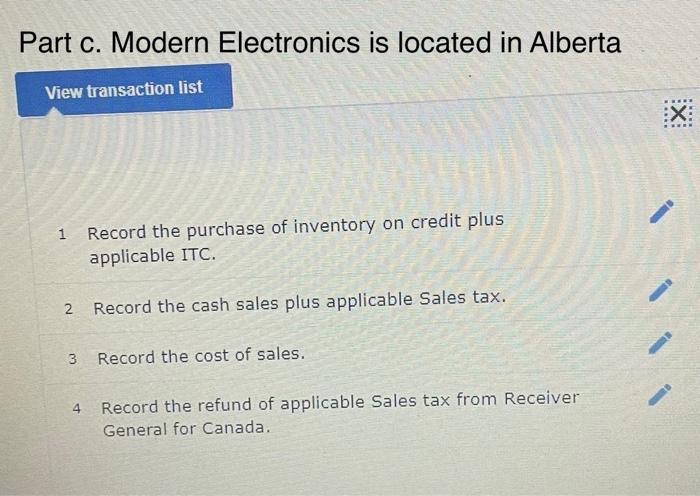 Solved Modern Electronics Company purchases merchandise | Chegg.com