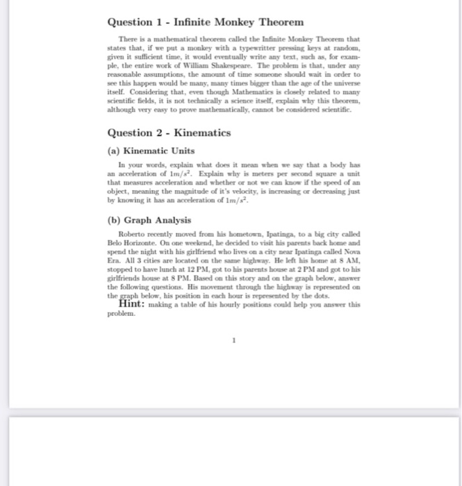 Question 1 - Infinite Monkey Theorem There is a | Chegg.com