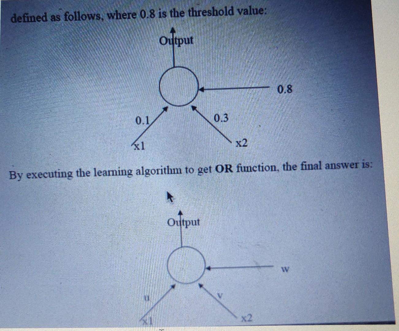 Solved defined as follows, where 0.8 is the threshold value: | Chegg.com