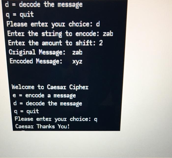 Solved Caesar Cipher Concepts: • Input/Output, data | Chegg.com