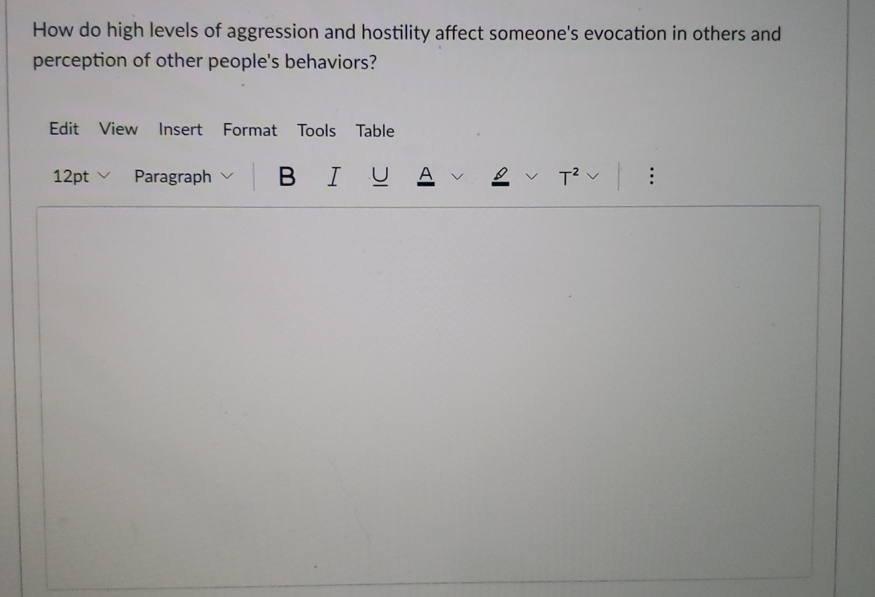 Solved How do high levels of aggression and hostility affect | Chegg.com