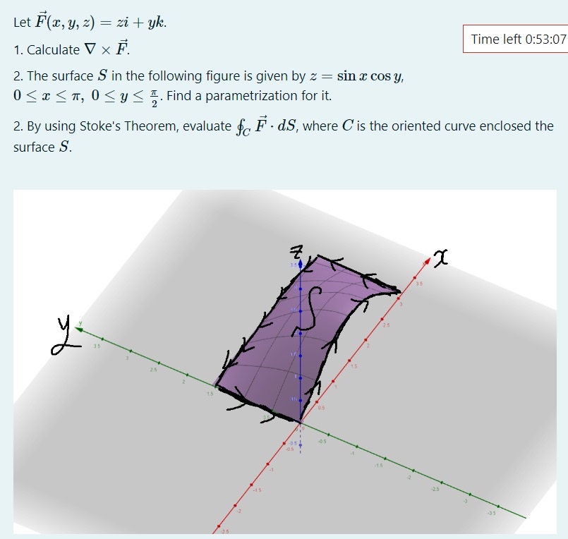 Solved Let vec(F)(x,y,z)=zi+yk.Calculate grad×vec(F).Time | Chegg.com